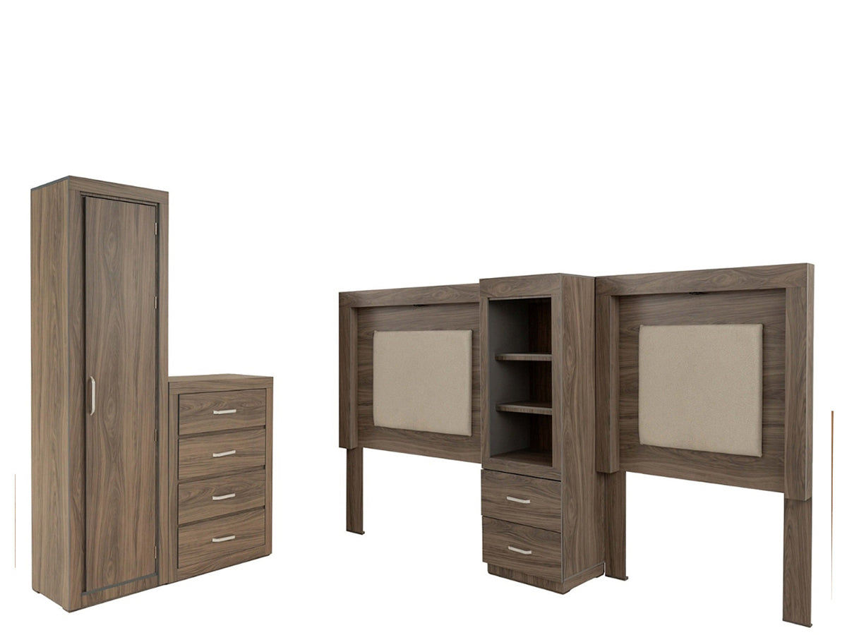 Recamara Gemela Individual 5 Piezas Verella Gris – Kessa Muebles